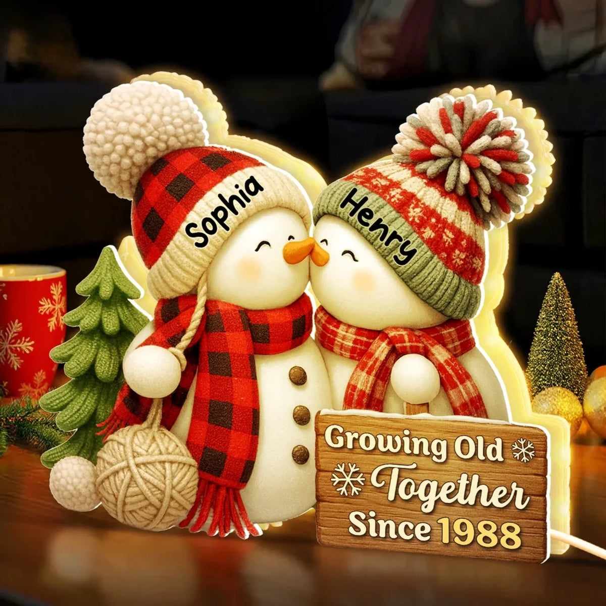Custom Christmas LED Night Light - Personalized Light Box - Festive Ch ...